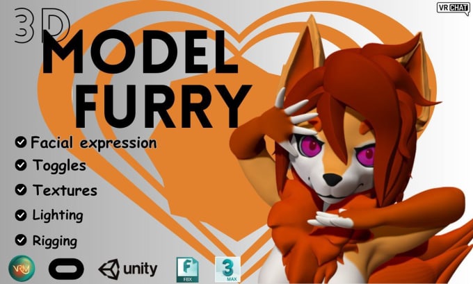 Make custom vrchat avatar vrc avatar vrc character vr avatar nsfw furry avatar by Toftof684 | Fiverr