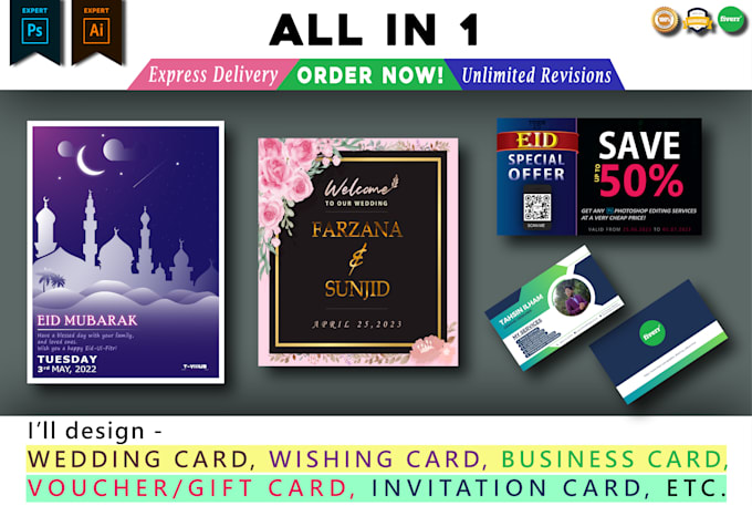 Design fancy invitation cards by Graphics_ilham | Fiverr