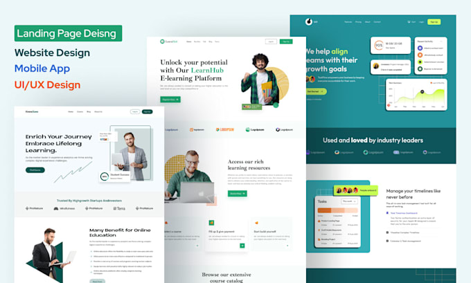 Create a modern landing page or template uiux design in figma by Misbahwritr21 | Fiverr