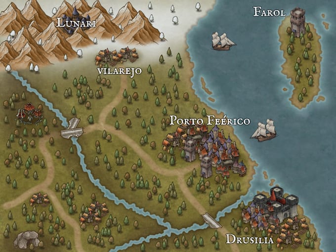 Create a custom fantasy map by Lohannamonteiro | Fiverr