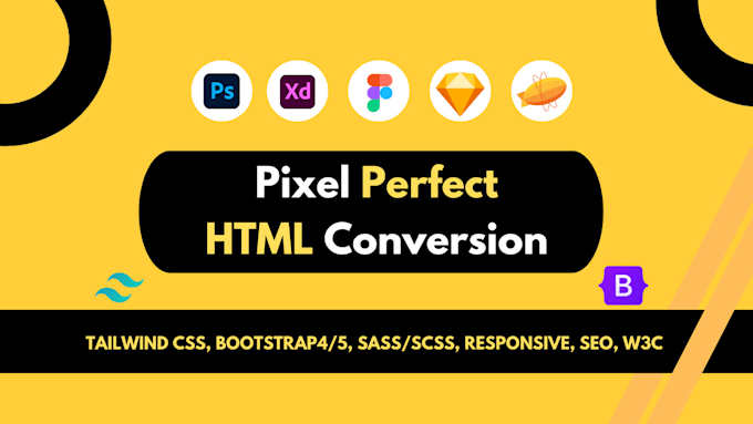 Convert Figma To Html Css Xd To Html Psd To Html Tailwind Css
