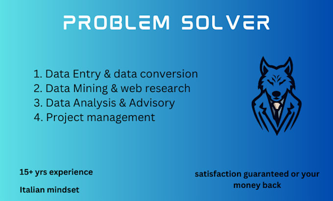 Be your virtual assistant and problem solver data mining web research by Mrwolf_ita | Fiverr