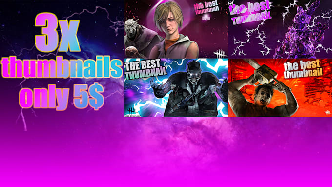 Do design 3 eye catching youtube game thumbnails by Canpolat7 | Fiverr