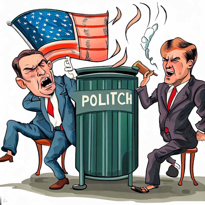 Draw a digital editorial political cartoon by Ottolinebooyse | Fiverr