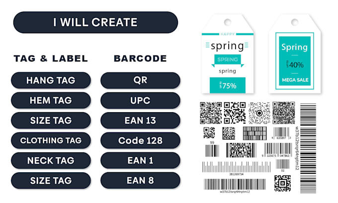 Create barcode, qr code, hang tag label, and sticker by T0nm0y_007 | Fiverr