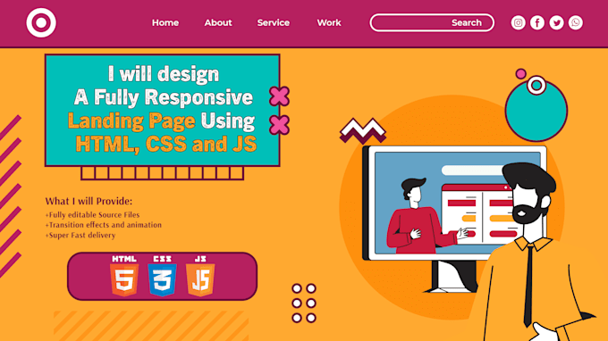 Build a landing page or homepage with html, css, bootstrap by ...