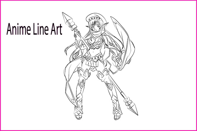 Line art anime high quality and resolution , linear anime character by ...
