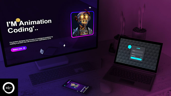Be your expert web designer and make an animated portfolio and 3d login ...