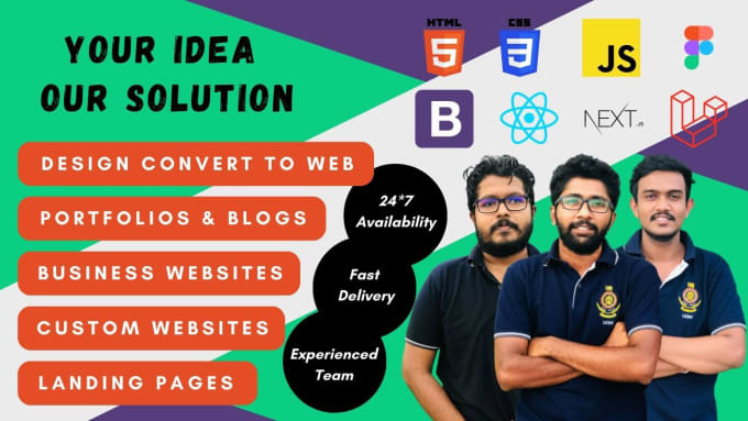 Do Responsive And Custom Website Development Html Css Js Bootstrap React Next By Vikumparami