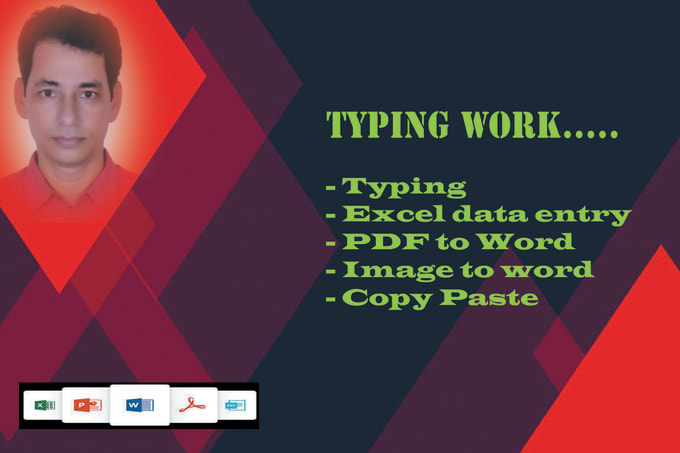Typing work, ms word typing from images and pdf files by Upayon16 | Fiverr