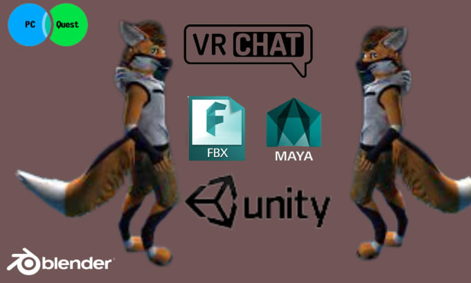 Do Custom 3d Vrchat Furry Avatar Model Vr Vrc Nsfw Fursona Character