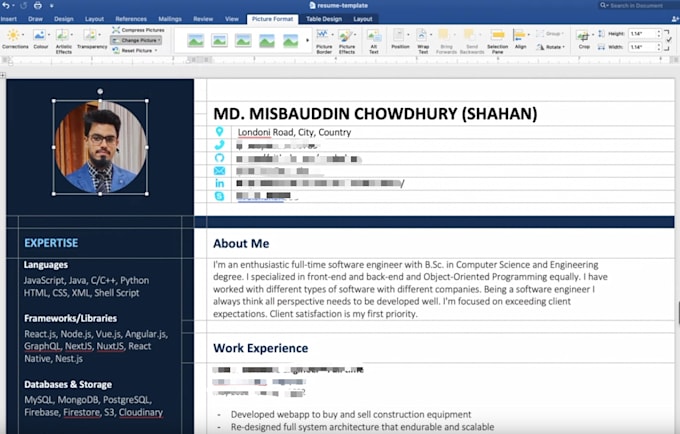 Sell this beautiful resume template in docx format by Shahan953 | Fiverr