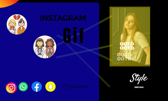 Create animated logo icon pfp banner gif for discord instagram gif