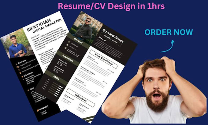 Make professional resume,cv design on canva in 3hours by Rifat709 | Fiverr