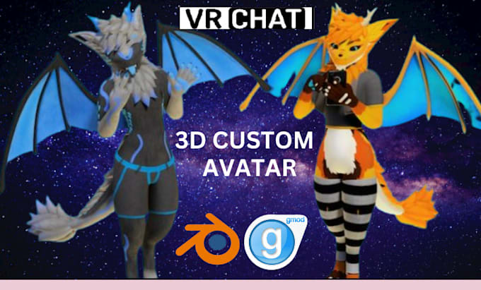 Custom texture and setup for your furry vrchat avatar and garrys mod ...