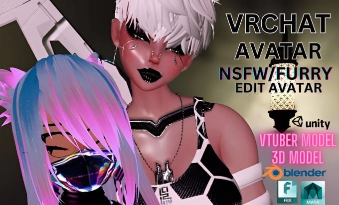 3d Model Fursona 3d Vtuber Vrchat Avatar Nsfw Chibi Vtuber Anime Vriod Vrc By Avatarsmakers