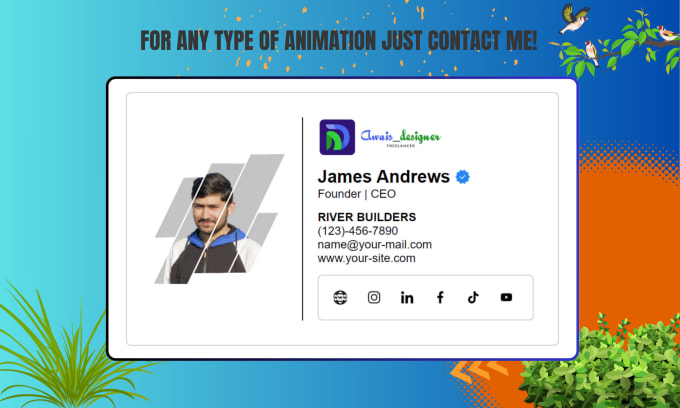 Do animated, clickable html email signature in 7 hours by Awais ...