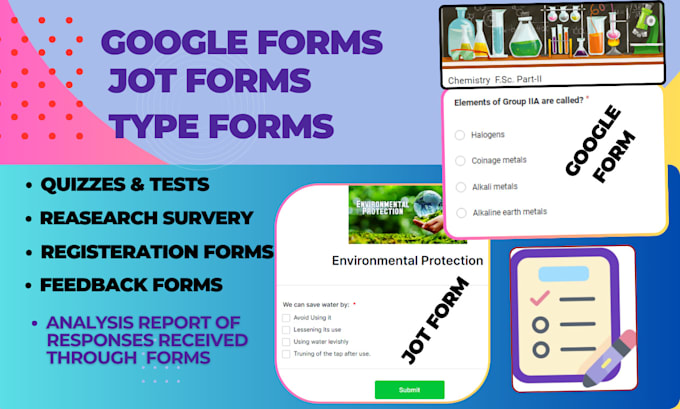 Create google forms, jot forms and type forms by Tahirmahmood521 | Fiverr
