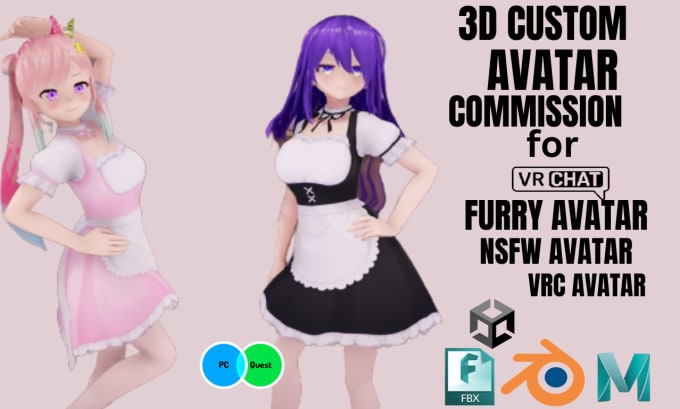 Create Custom Vrc Avatar Vrchat Furry Anime Model 3dmodel In Vroid And