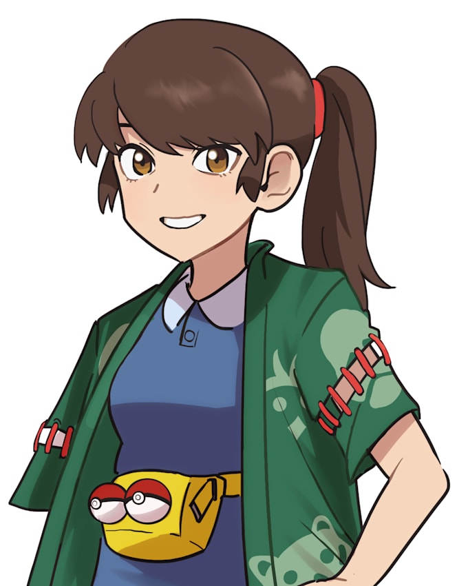 Draw you or your character as pokemon trainer in pokemon art style by ...