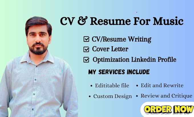 Revamp cv and resume for music jobs cover letter and optimize linkedin ...