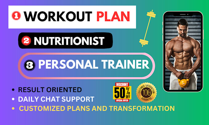 Create a customized workout plan, nutrition plan, diet plan for you by Arshadbaloch680 | Fiverr