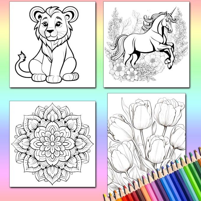 Create coloring book pages for children and adults with ai by Randygt ...
