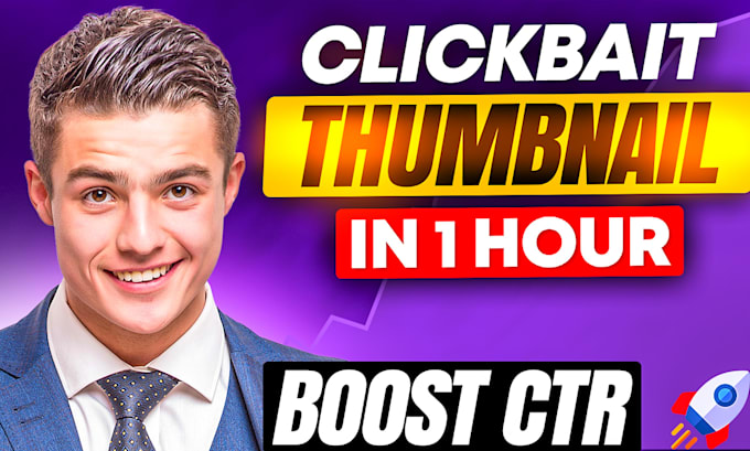 Create a clickbait youtube thumbnail design in 1 hour by Zohpro | Fiverr