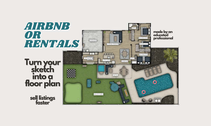 Create a 2d floor plan for your airbnb, vrbo, or rental by Rwesolowski ...