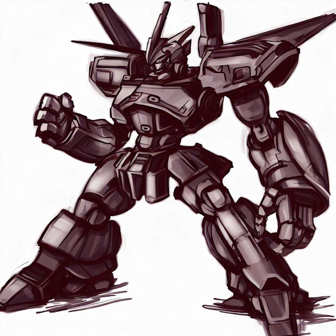 Draw gundam, transformers, mecha robot by Creawate | Fiverr