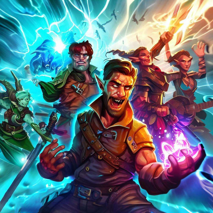 Dnd character art and dnd party by Crilastee6 | Fiverr