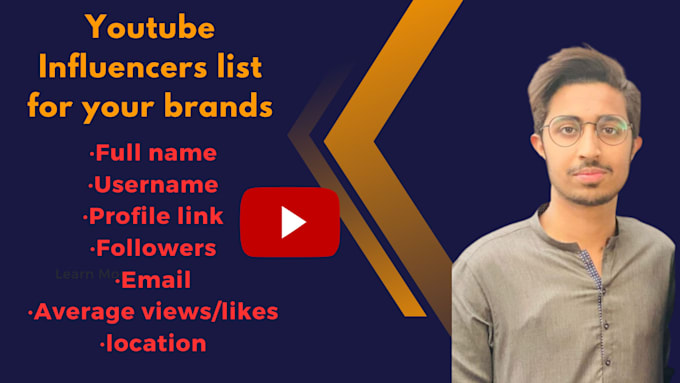 Find best youtube, influencers list by Batman__1 | Fiverr