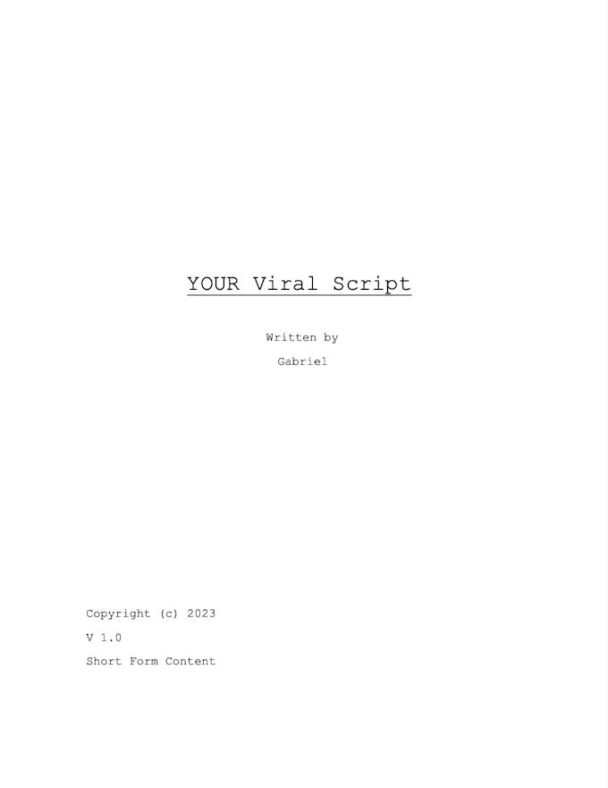 Write you viral social media scripts by Gabrielgrassmay | Fiverr