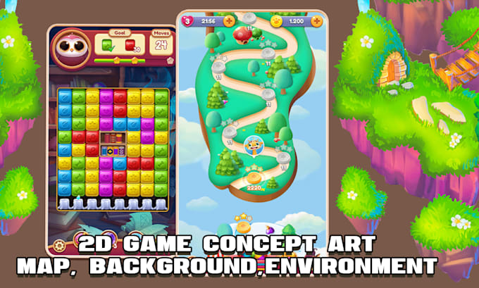 Design 2d game art map, environment, tileset, and background by Mahnoor ...