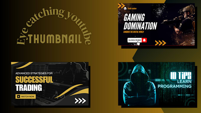 Make catchy youtube thumbnails with amazing designs by Samia867 | Fiverr