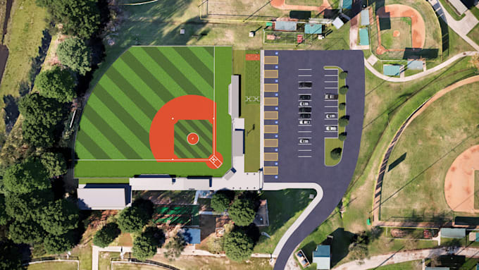 Create professional 3d rendering of your baseball field and sports ...