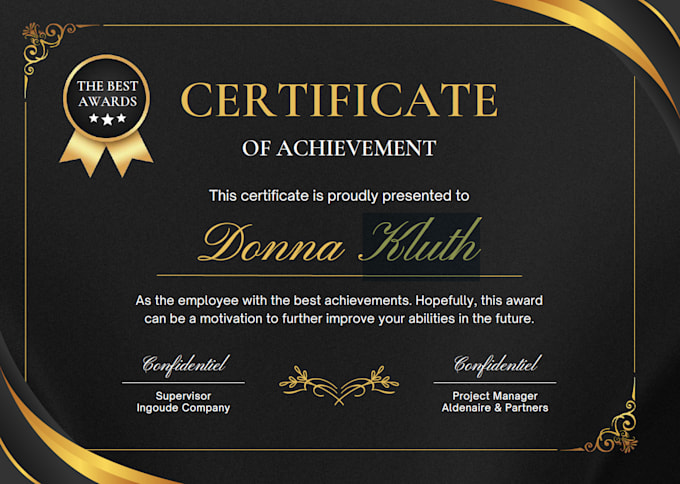 Design awesome customized certificate for you by Achziko | Fiverr