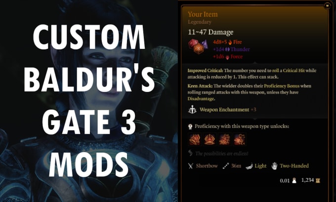 Create custom baldurs gate 3 mods by Thatguyio | Fiverr