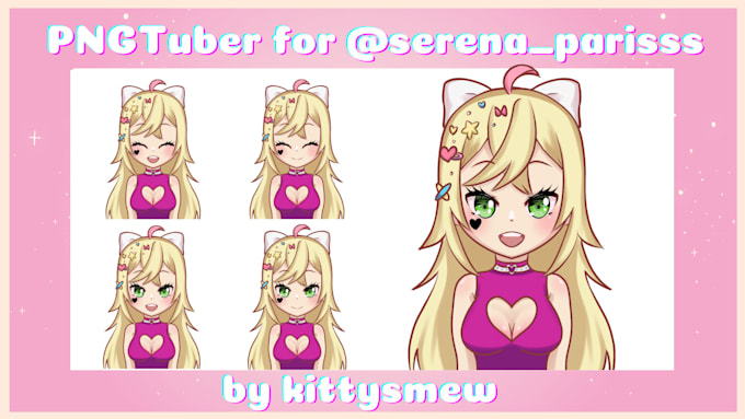 Create cute custom halfbody pngtubers by Kittysmew | Fiverr