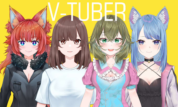 Design a 2d model of vtuber virtual streamer png tuber by Brotherhood_std | Fiverr