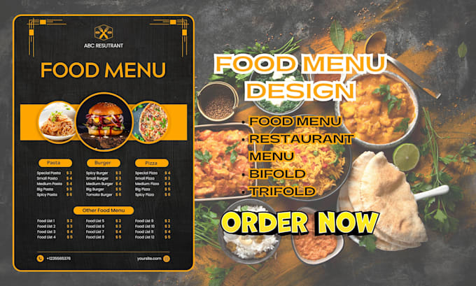Do amazing food menu ,resturant menu design by Arsaltullah | Fiverr