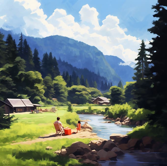 Draw anime, game, environment and visual novel background painting by ...