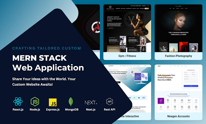Develop tailored custom mern stack web application by Overcllocked | Fiverr