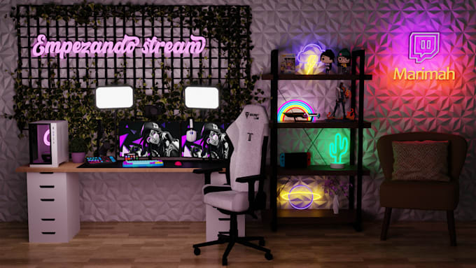 Make a 3d full wall custom stream screen by Nightlynyrule | Fiverr