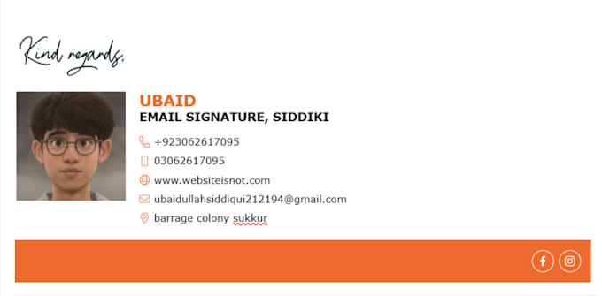 Create clickable html email signature by Ubaidsiddik | Fiverr