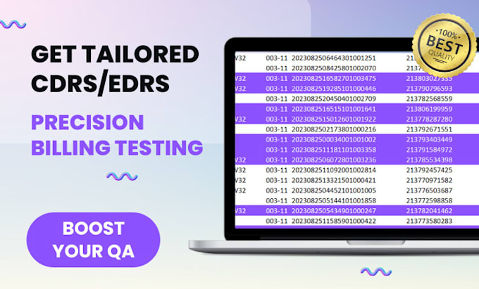 Provide ready to test edrs for telecom billing processes by Seybalamine ...
