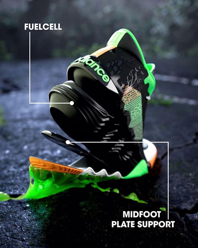 Render realistic exploded 3d shoe design, 3d sneakers, 3d shoe ...