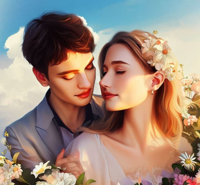 Draw Cute Couple Portrait By Xaurquito Fiverr