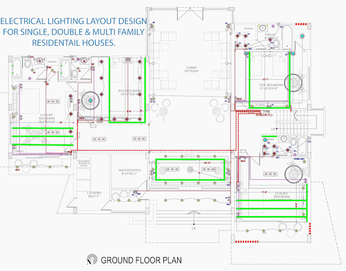 Make electrical design drawing for your house and apartments by ...
