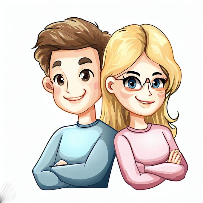 Cartoonize your couple portrait by Theharmo | Fiverr
